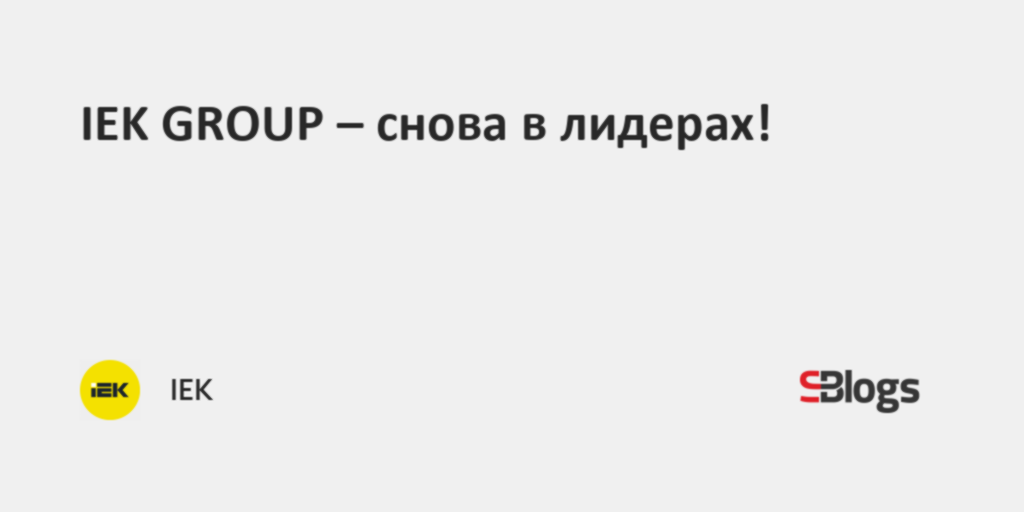 IEK GROUP – снова в лидерах!