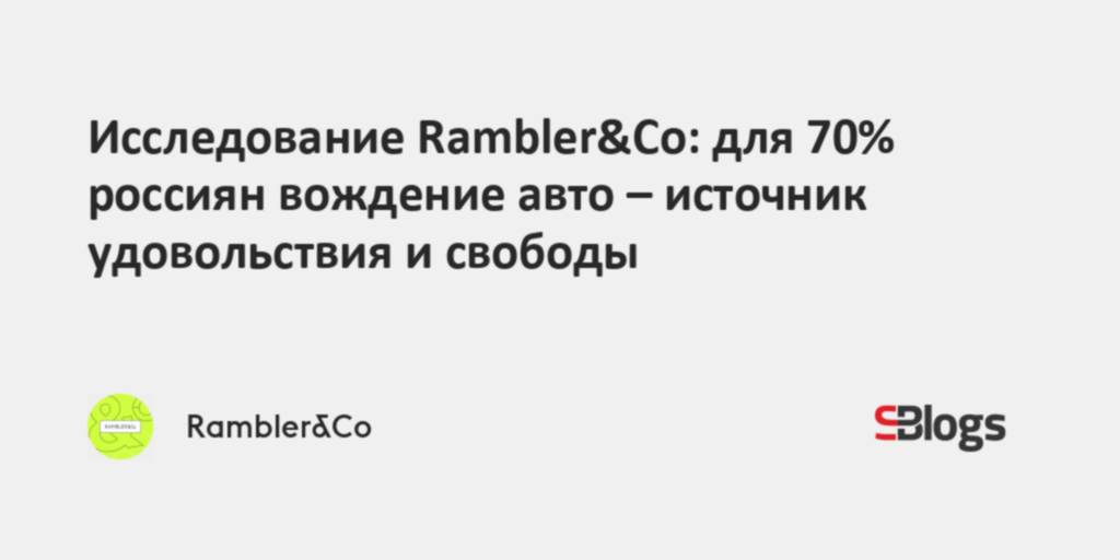 Исследование Rambler&Co: для 70% россиян вождение авто – источник удовольствия и свободы